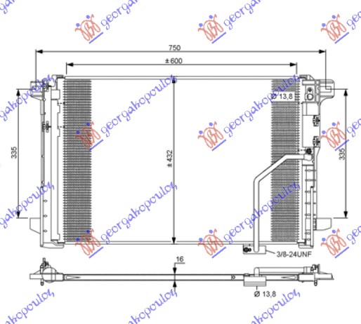 HLADNJAK KLIME BENZIN-DIZEL (61x42x1.6) MERCEDES GLK (X204) (2012-2015) (OEM: 2045000254)