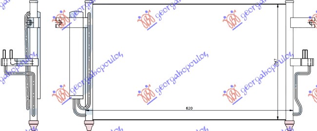 HLADNJAK KLIME BENZIN-DIZEL (57×35.5) HYUNDAI ACCENT SDN (1999-2002) (OEM: 9760625500)