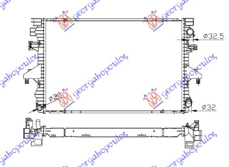 HLADNJAK MOTORA 2.5TDi – 2.0BZ M/A +/ – A/C (71×47 VW TRANSPORTER (T5) (2003-2010) (OEM: 7H0121253G, 7H0121253J, 7H0422847A)