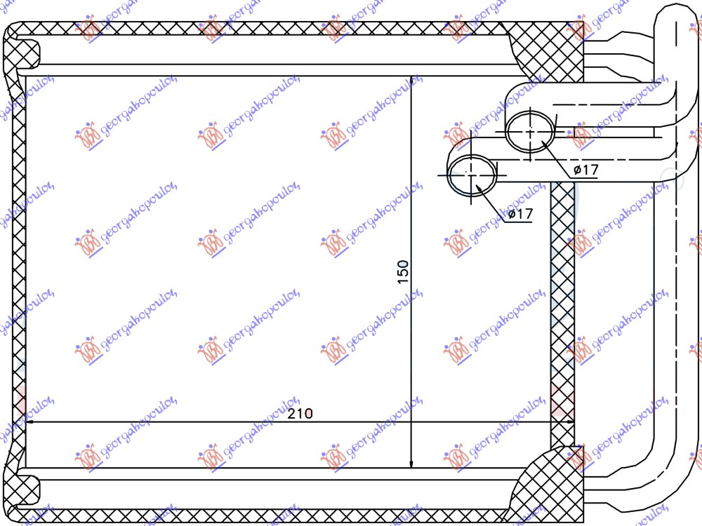 GREJAC KABINE (150x210x27) KIA CEED 5D (2007-2010) (OEM: 97138-2L000, 971382L000)