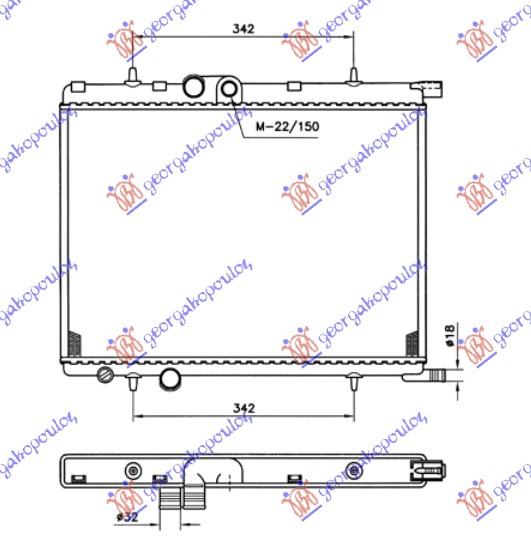 HLADNJAK MOTORA 1.6 16V +/-A/C (38x55x1.8) CITROEN XSARA (2000-2004) (OEM: 1330.69, 133069)