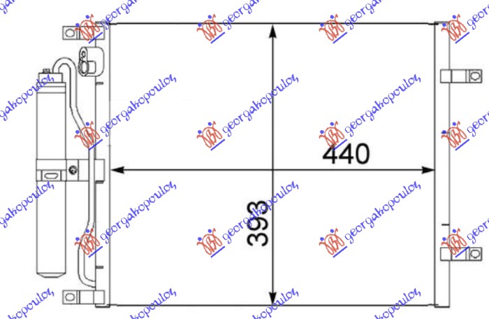 HLADNJAK KLIME 1.5 DIZ (490x376x16) -05 NISSAN MICRA (K12) (2002-2010) (OEM: 92100AY600)