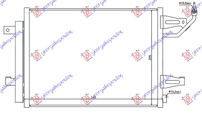 HLADNJAK KLIME SVI MODELI (52×37.5) SMART FORFOUR (2004-2015) (OEM: 4548300070, MR568975)