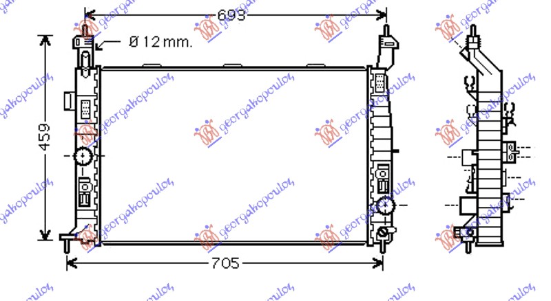 HLADNJAK 1.7 CDTi DIZEL MANUAL (610×360 OPEL MERIVA (2003-2010) (OEM: 1300254, 1300255, 13130038)