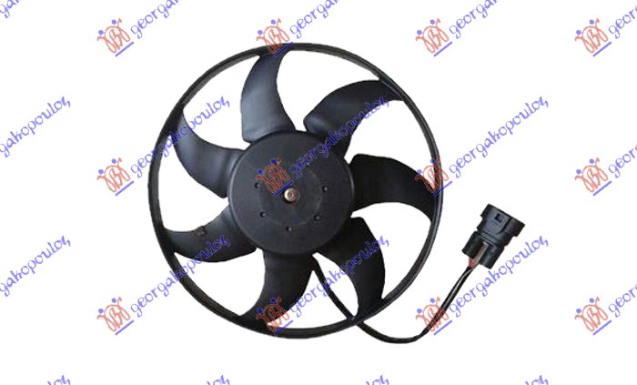 VENTILATOR (MOTOR+ELISA) KABL (345mm) 2P VW TRANSPORTER (T4) (1991-1996) (OEM: 7D0955455K, 7D0959455B, 7D0959455D)