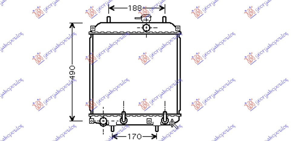 HLADNJAK 1.0i 12V (40×31.7×16) M/A DAIHATSU CUORE (2002-2008) (OEM: 16400-B2070, 16400B2070)