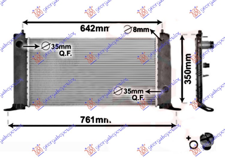 HLADNJAK MOTORA 1.2i 16V+/-A/C (58×31) FIAT STILO (2001-2006) (OEM: 46799894)