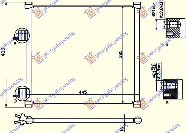 HLADNJAK KLIME BENZIN (40×38) FORD KA (1997-2008) (OEM: 1061104)