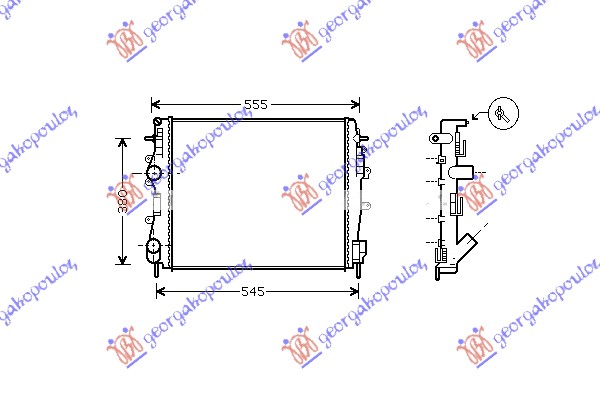 HLADNJAK MOTORA 1.5cc DCI+/ – A/CCEV.BEZ VENTILA NISSAN KUBISTAR (2003-2009) (OEM: 8200072712)