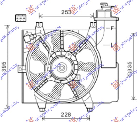 VENTILATOR BENZIN(SA POSUDOM) KIA PICANTO (2008-2011) (OEM: 2538007560)