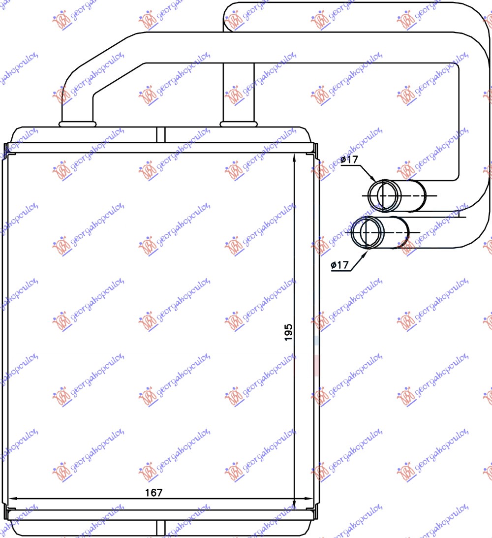 GREJAC KABINE (195x167x20) KIA CERATO (2004-2009) (OEM: 97138-2F000, 971382F000, 971382F005)