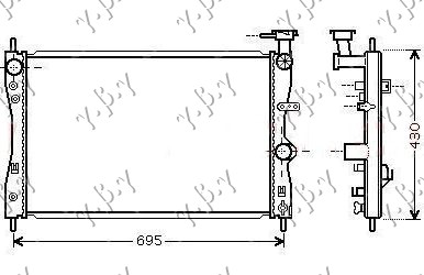 HLADNJAK MOTORA 1.1-1.3-1.5 M/A(64×40.5) SMART FORFOUR (2004-2015) (OEM: 4545001603, MN130393)