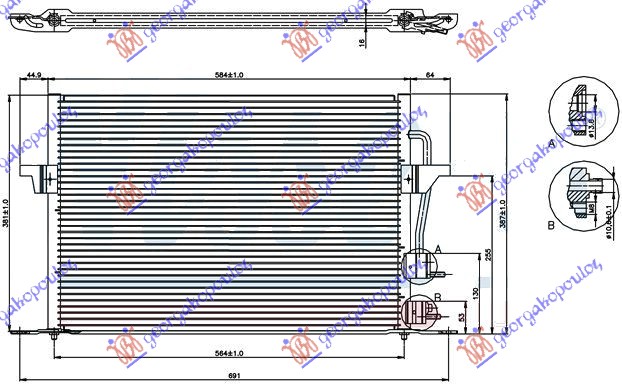 HLADNJAK KLIME BENZIN – DIZEL 54×38.2) FORD MONDEO (1996-2000) (OEM: 1055189)