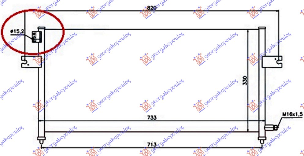 HLADNJAK KLIME 2.4 BENZIN-2.5TD(70x32x1.6) NISSAN P/U (D22) 2WD-4WD (1998-2001) (OEM: 92110-3S401, 92110-VJ200, 921103S401)