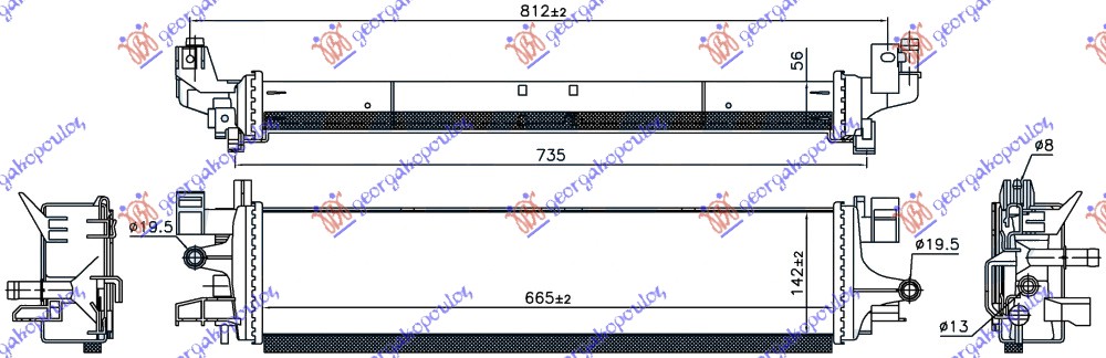 HLADNJAK DODATNI 1.5 EcoBoost (665x142x56) FORD FOCUS (2011-2014) (OEM: 1862383, F1F18D048AB)