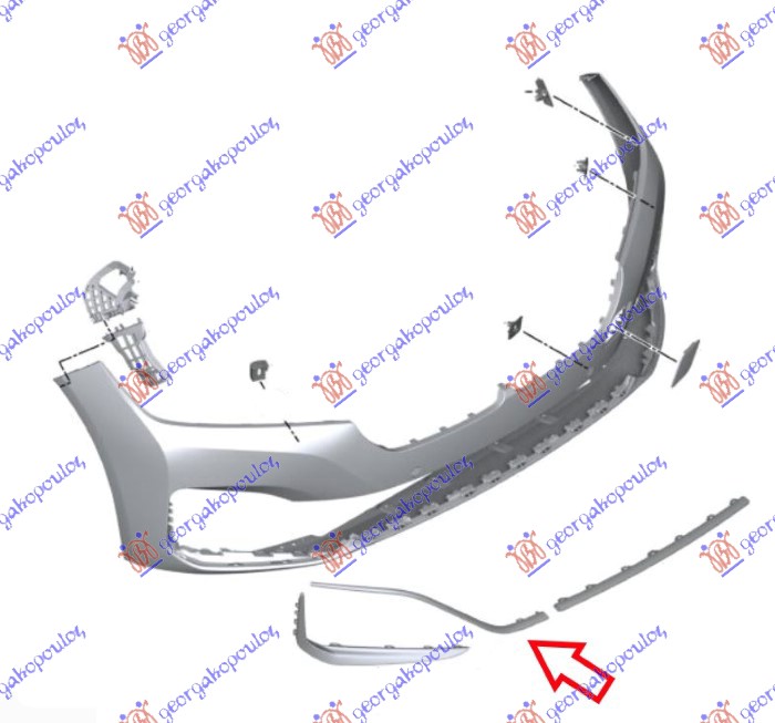 LAJSNA PREDNJEG BRANIKA GORNJA HROM Desna str. BMW SERIES 7 (G11/G12) (2019-) (OEM: 51117475224)