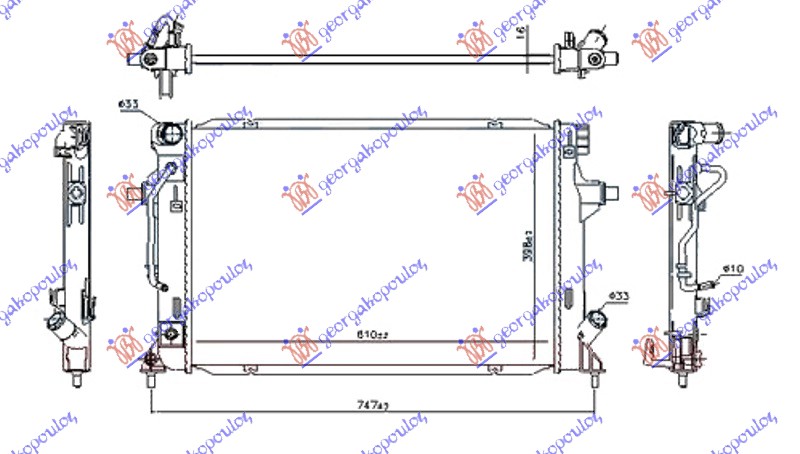 HLADNJAK 1.6 MPi BENZIN AUTOMATIK (610x400x16) HYUNDAI i30 FASTBACK (2017-2020) (OEM: 25310F2100)