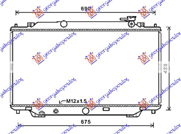 HLADNJAK MOTORA ZA SVE MODELE BENZIN (375x735x16) MAZDA 3 SDN-HB (2016-2019) (OEM: PE2015200)