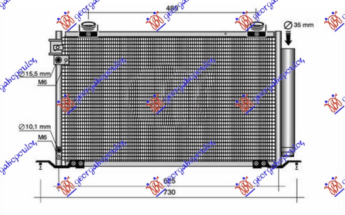 HLADNJAK KLIME 2.0-2.4 BENZIN (645x360x16) TOYOTA AVENSIS (T25) (2003-2008) (OEM: 8845005120, 8845005121)