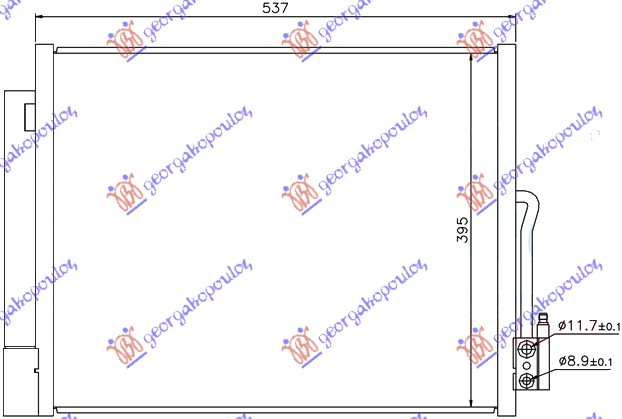 HLADNJAK KLIME BENZIN -DIZEL (50 x4 1) OPEL MERIVA (2014-) (OEM: 1850154, 1850744, 13331005)