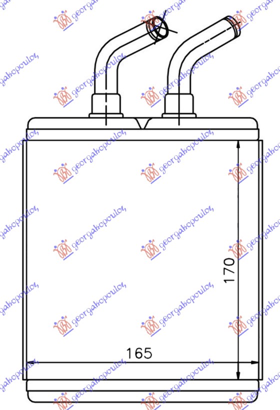 GREJAC KABINE (BR) (170x165x26) KIA RIO (2002-2005) (OEM: 0K30C61A10, OK30A61A10)