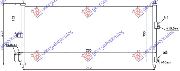 HLADNJAK KLIME 02- (69×30) NISSAN ALMERA (N16) SDN (2000-2006) (OEM: 92100-BM407, 92100BM407)