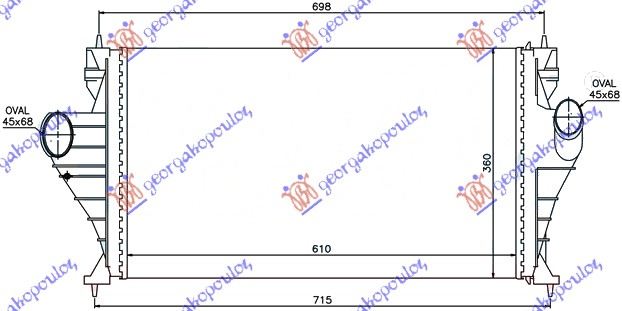 HLADNJAK INTERKULERA 2.0i8V TURBO BENZIN – 1.9 – 2.1TD PEUGEOT 406 SDN (1996-2005) (OEM: 0384.F4, 0384F4)