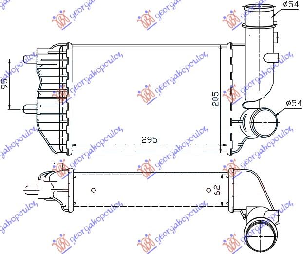 HLADNJAK INTERCOOLER TURBO DIZEL(295x202x60) FIAT DUCATO (2002-2006) (OEM: 0384.E4, 0384E4)