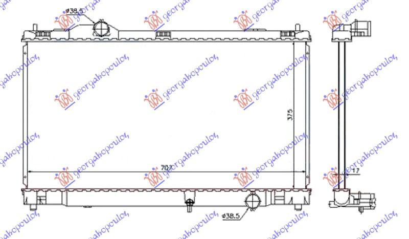 HLADNJAK SVI MODELI BENZIN (375x705x16) LEXUS IS II (2005-2013) (OEM: 1640031440)