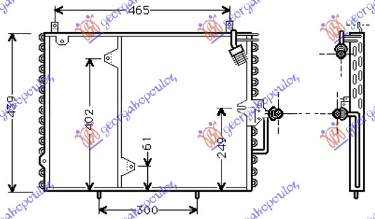 HLADNJAK KLIME 2.0 – 2.2i – 16V (54×39.8) MERCEDES E CLASS (W124) (1993-1995) (OEM: 1248301370)