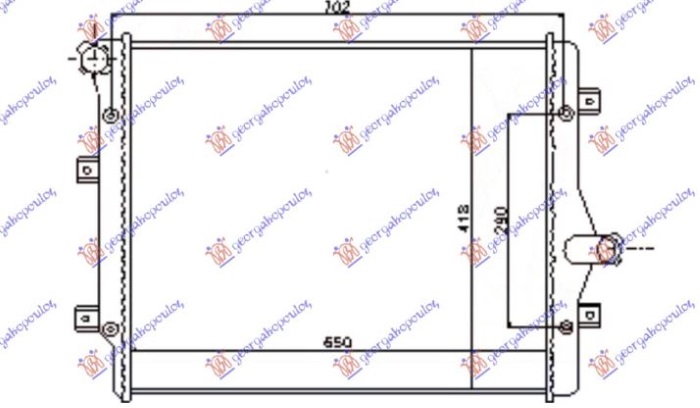 HLADNJAK MOTORA 2.0 BENZIN 2.0DIZEL (65×45) LEMLJEN VW EOS (2006-2011) (OEM: 1K0121251BK, 1K0121251DM, 1K0121251EH)