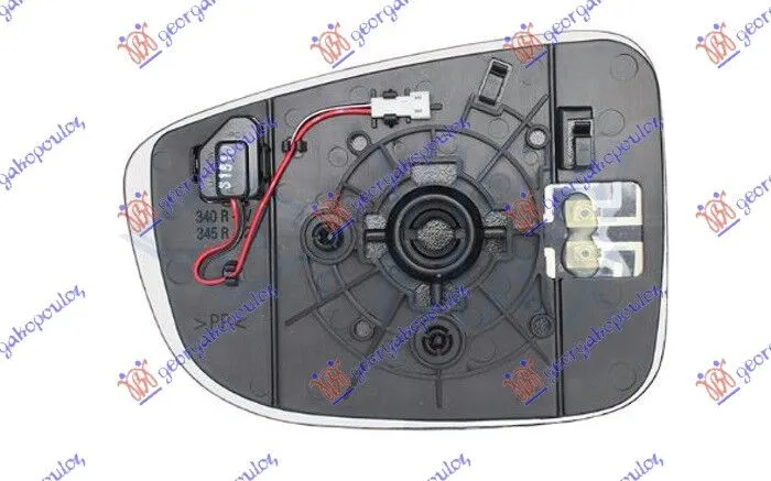 STAKLO RETROVIZORA SA GREJACEM (MRTAV UGAO) Desna str. MAZDA 3 SDN-H/B (BM) (2013-2016) (OEM: GHR5-69-1G1, GHR5691G1)