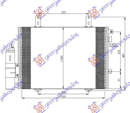 HLADNJAK KLIME (50×38) RENAULT KANGOO (1998-2003) (OEM: 7700301253)