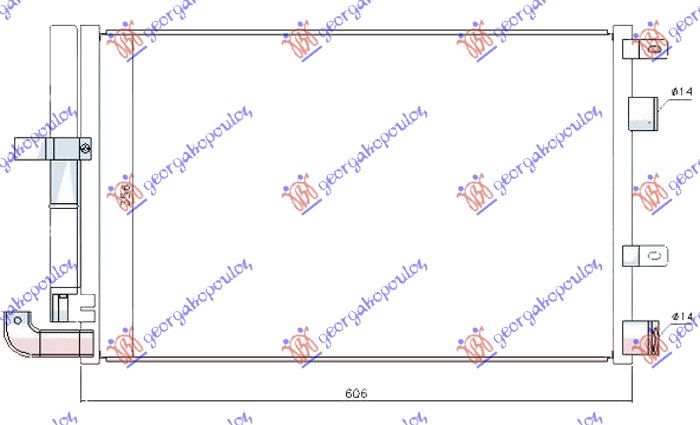 HLADNJAK KLIME 2.7 D DIZEL (565x370x16) JAGUAR S-TYPE (1999-2008) (OEM: C2Z20464, C2Z31742, C2Z9461)