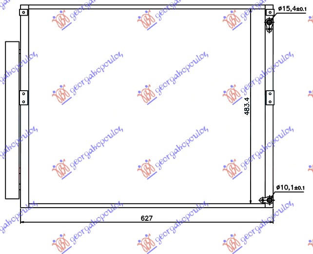 HLADNJAK KLIME (62.7×50 .3x 1.6) TOYOTA LAND CRUISER PRADO 120 (J12) (2002-2011) (OEM: 88461-60090, 8846160090)