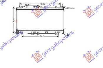 HLADNJAK MOTORA 2.0i – 16V TURBO (34×68.5×16)MA SUBARU LEGACY/OUTBACK (2004-2010) (OEM: 45111-AG030, 45111AG030)