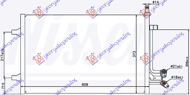 HLADNJAK KLIME 1.6 TDCi (55.5x38x1.6) FORD FUSION (2002-2012) (OEM: 1334196)