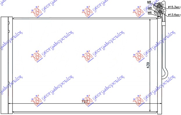 HLADNJAK KLIME BENZIN / DIZEL (68.5×44.3) PORSCHE CAYENNE (2010-2015) (OEM: 7P0820411A, 7P0820411B)