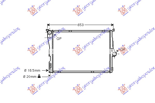 HLADNJAK MOTORA BENZIN MAN/AUTO 600×460 1 CEV BMW SERIES 3 (E92/93) COUPE/CABRIO (2007-2011) (OEM: 17117521046, 17117521048, 17117553111)