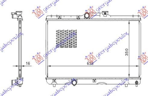 HLADNJAK MOTORA 1.3 – 1.6 +/ – A/C (63.8×35) TOYOTA COROLLA (E 10) SDN-S.W. (1992-1996) (OEM: 1640015450, 1640015451, 1640015480)