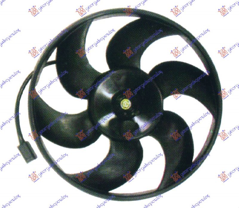 VENTILATOR (MOTOR+ELISA) (32cm)BENZIN – DIZEL PEUGEOT 405 (1987-1993) (OEM: 125312A)