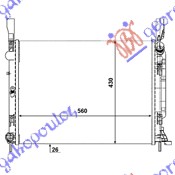 HLADNJAK MOTORA 1.5 DCi (56×41.8×26) RENAULT KANGOO (2008-2013) (OEM: 8200418329)