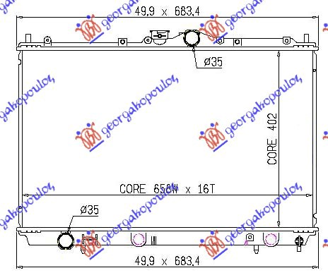 HLADNJAK MOTORA 1.3-1.6-1.8 BENZIN (40.2×66.5×16) MITSUBISHI SPACE STAR (1998-2005) (OEM: MB925637)