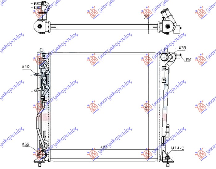 HLADNJAK MOTORA 1.6 BENZIN 1.6-1.7-2.0 DIZEL MANUAL CESKA HYUNDAI TUCSON (2015-2018) (OEM: 25310-D7000, 25310-D7050, 25310D7000)