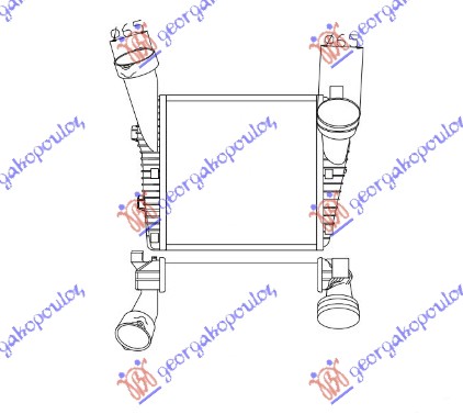 HLADNJAK INTERKULERA 2.5-3.0 -5.0 TDi-4.5i 24V Leva str. VW TOUAREG (2014-2018) (OEM: 7L0145803A, 7L6145803C, 7L6145803D)