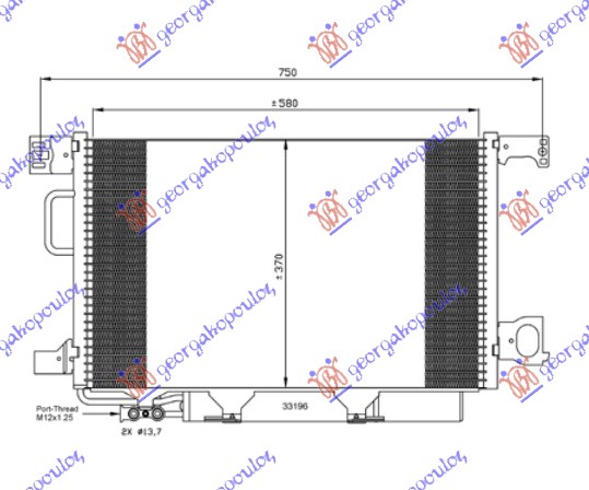 HLADNJAK KLIME BEN-DIZ (59×37.5) VENTIL 12m MERCEDES CLK (W209) (2002-2009) (OEM: 2035000854)