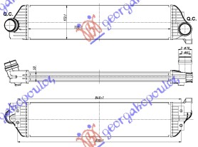 HLADNJAK INTERKULER 2.3 SDTi (730 x 173×50) NISSAN INTERSTAR (2009-) (OEM: 14496-0015R, 144960015R)