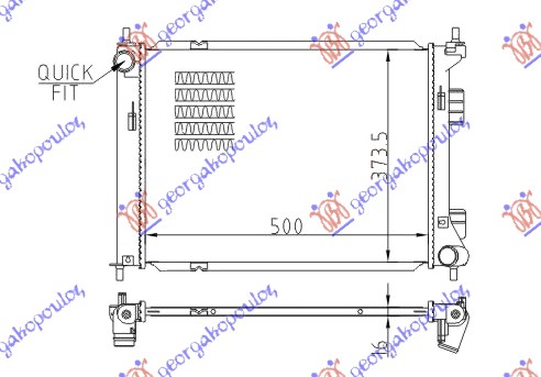 HLADNJAK MOTORA BENZIN.+/-A/C M/T (50×37.3) HYUNDAI iX20 (2011-) (OEM: 253101P000)