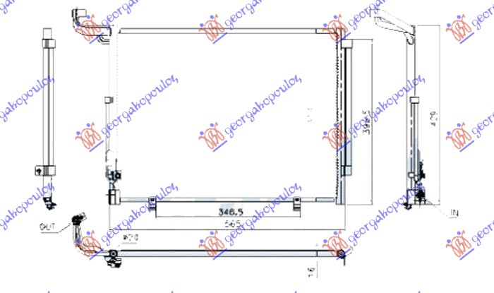 HLADNJAK KLIME 1.0 BENZIN AUTOMATIK (490x410x16) FORD FIESTA (2017-) (OEM: 2112501, H6BH19710AB)