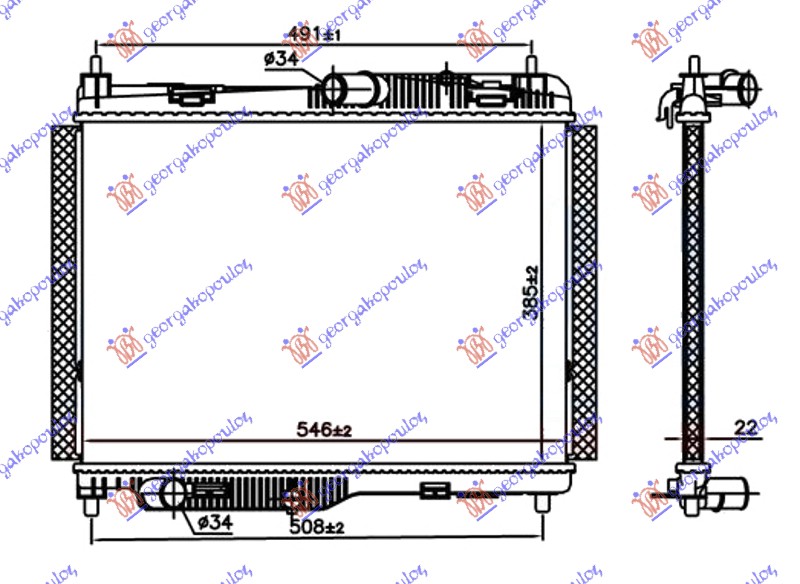 HLADNJAK 1.0 EcooBoost-1.1 MANUAL BENZIN-1.5 dCi FORD PUMA (2020-) (OEM: 2101541/2101532/21781, 2101541210153221781, H1BG8005CC/H1BG8005AD)